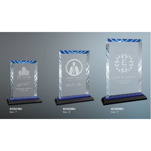 Rectangle Accent Glass on Blue Base