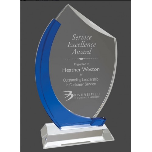 New Crystal Slant Oval in Blue